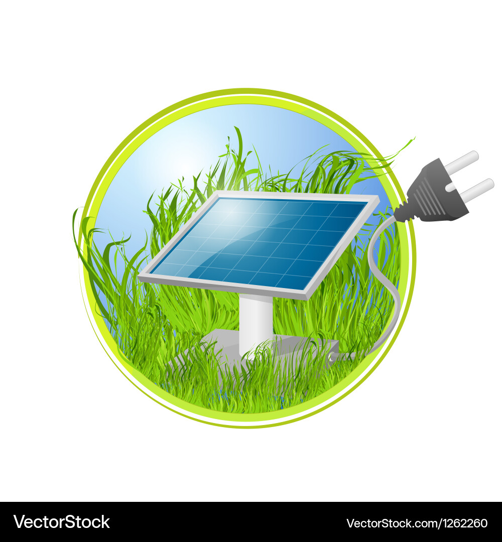 Solar green panel logo Royalty Free Vector Image