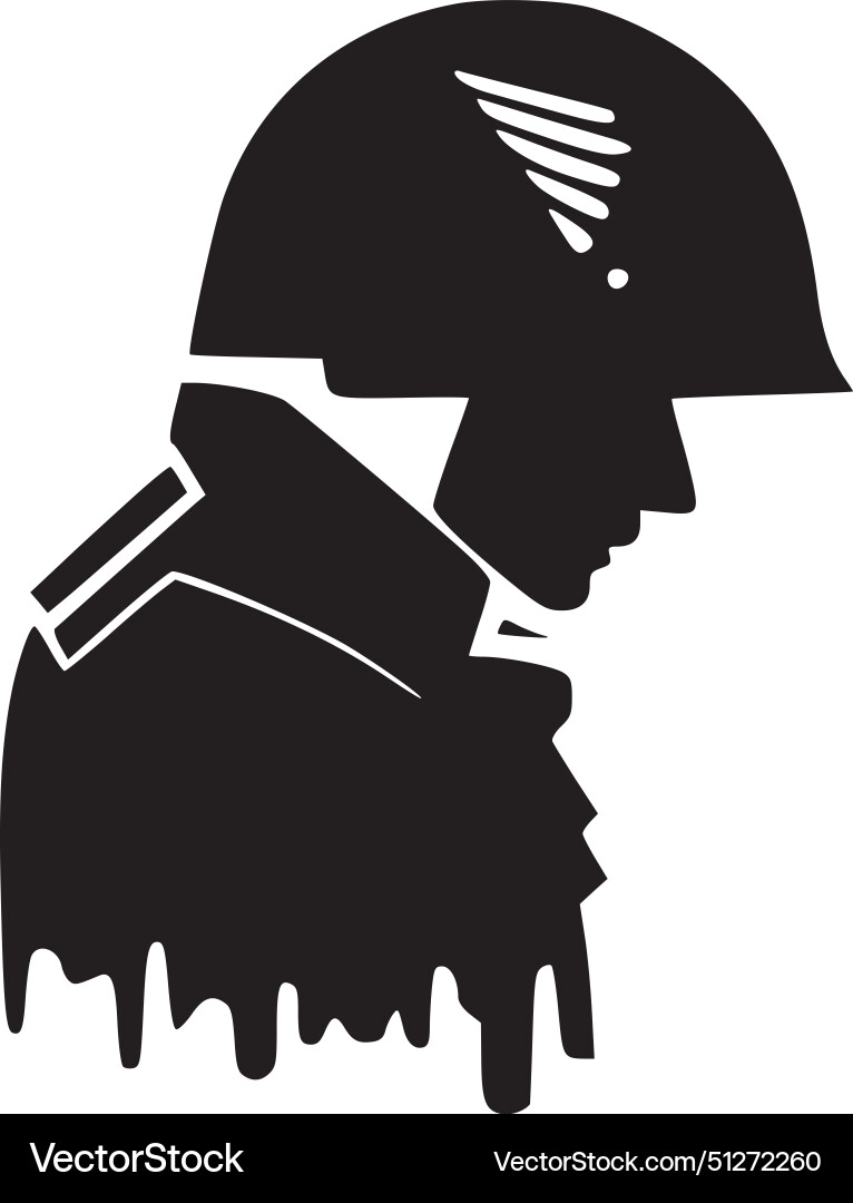 Soldier - black and white isolated icon Royalty Free Vector