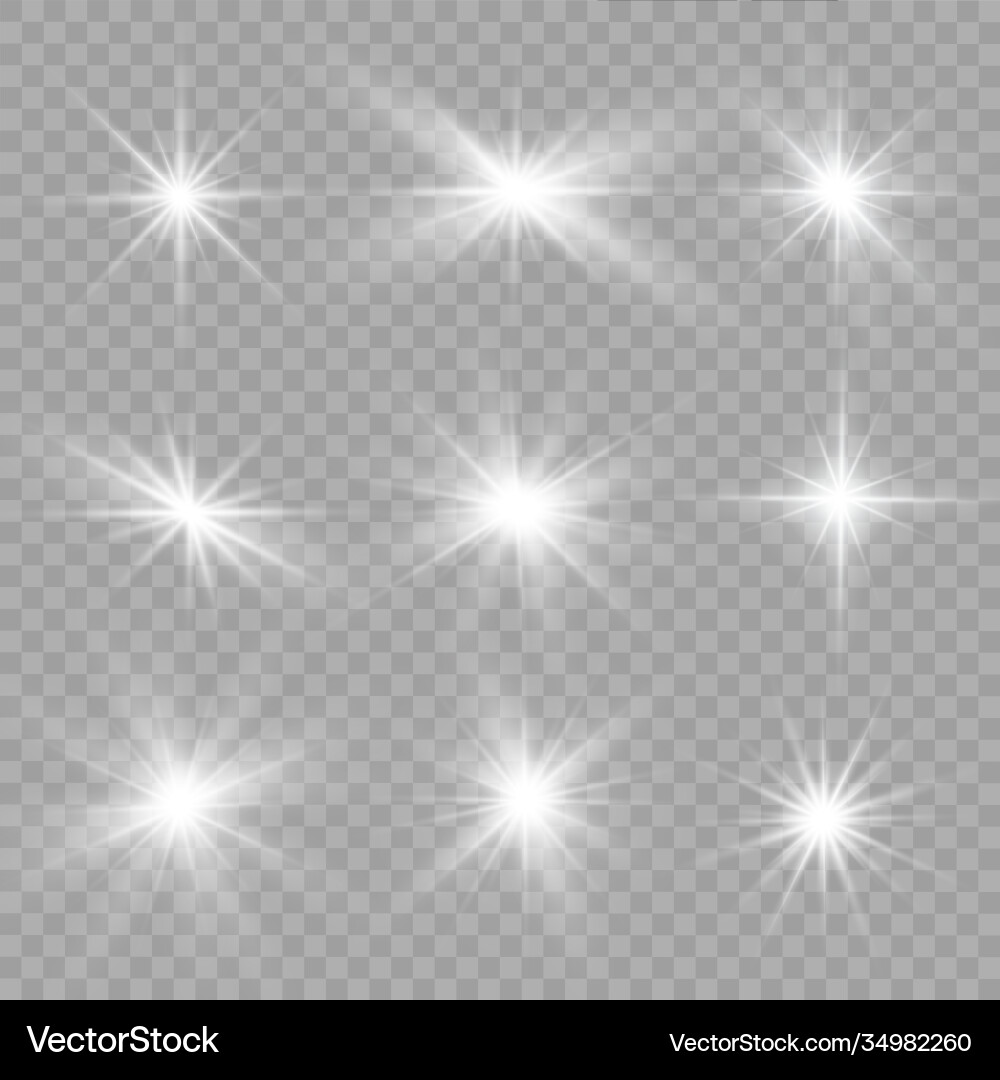 White light stars Royalty Free Vector Image - VectorStock