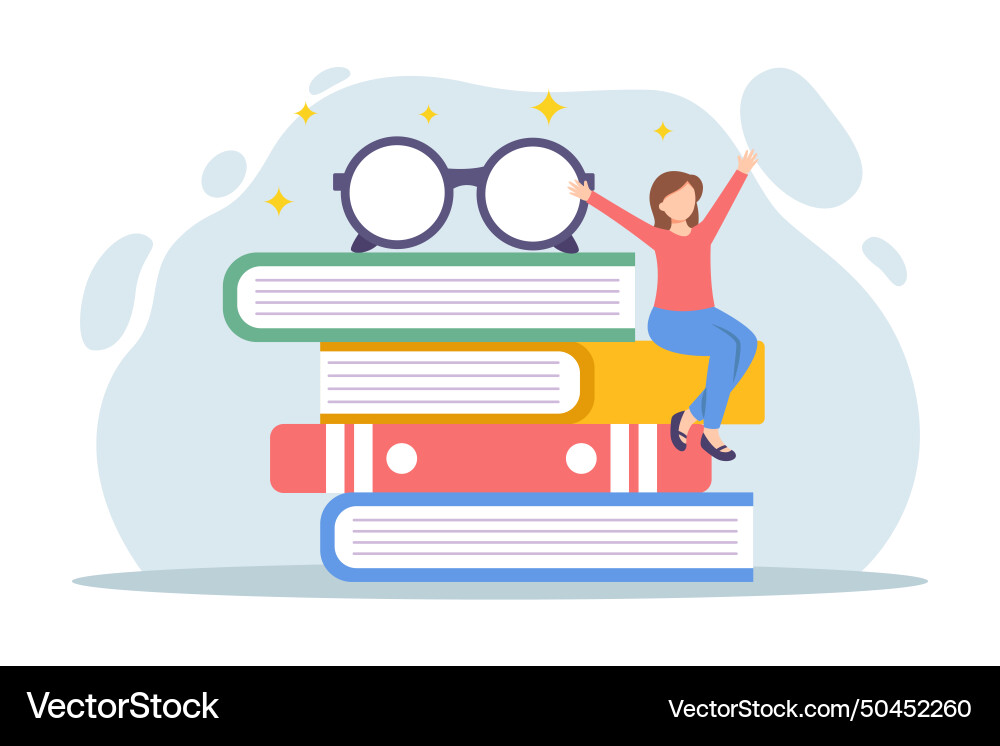 World book day flat design Royalty Free Vector Image
