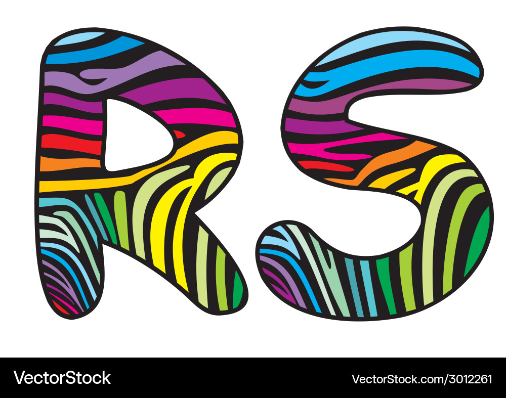Background skin zebra shaped letter r s Royalty Free Vector
