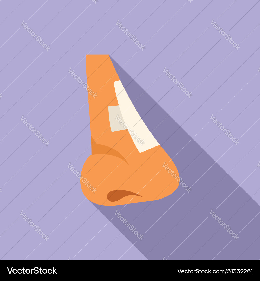 Cartoon broken nose with bandage Royalty Free Vector Image
