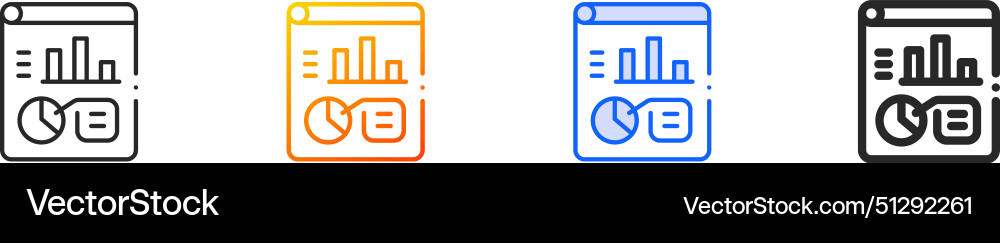 Charts iconthin linear gradient blue stroke Vector Image