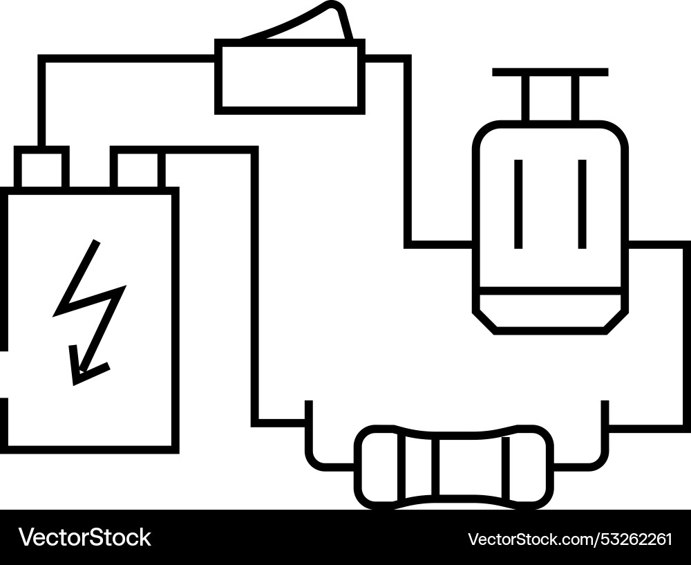 Electrical circuit tool work line icon Royalty Free Vector