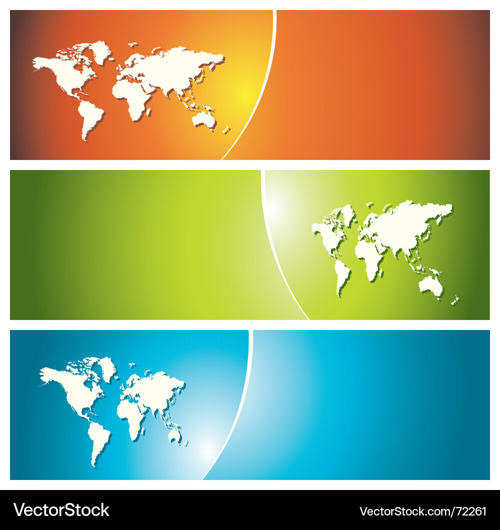 Global banners Royalty Free Vector Image - VectorStock