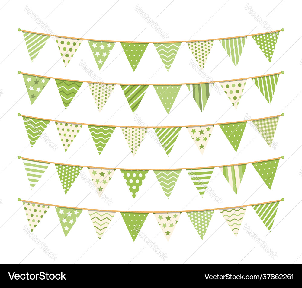 Green bunting Royalty Free Vector Image - VectorStock