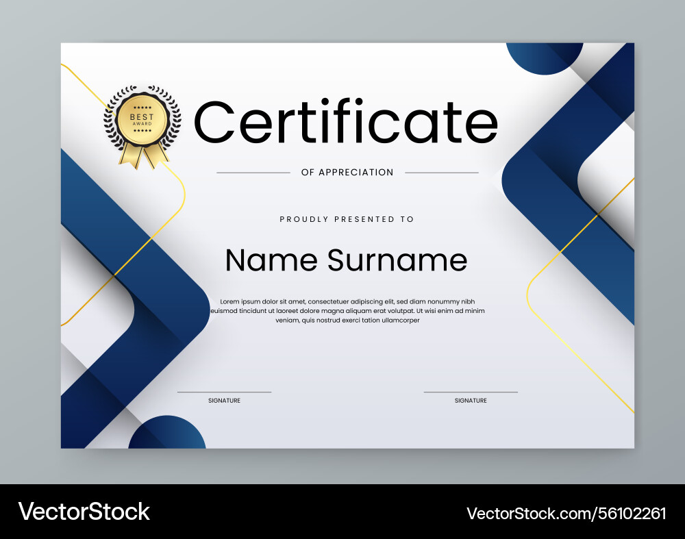 Modern certificate template with colorful Vector Image