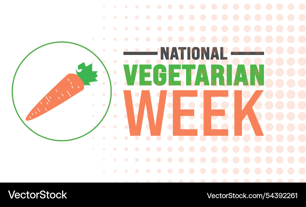 October is national vegetarian week use Royalty Free Vector