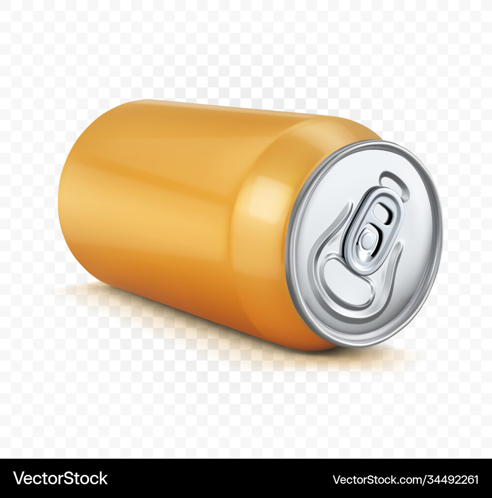 Orange aluminum can Royalty Free Vector Image - VectorStock