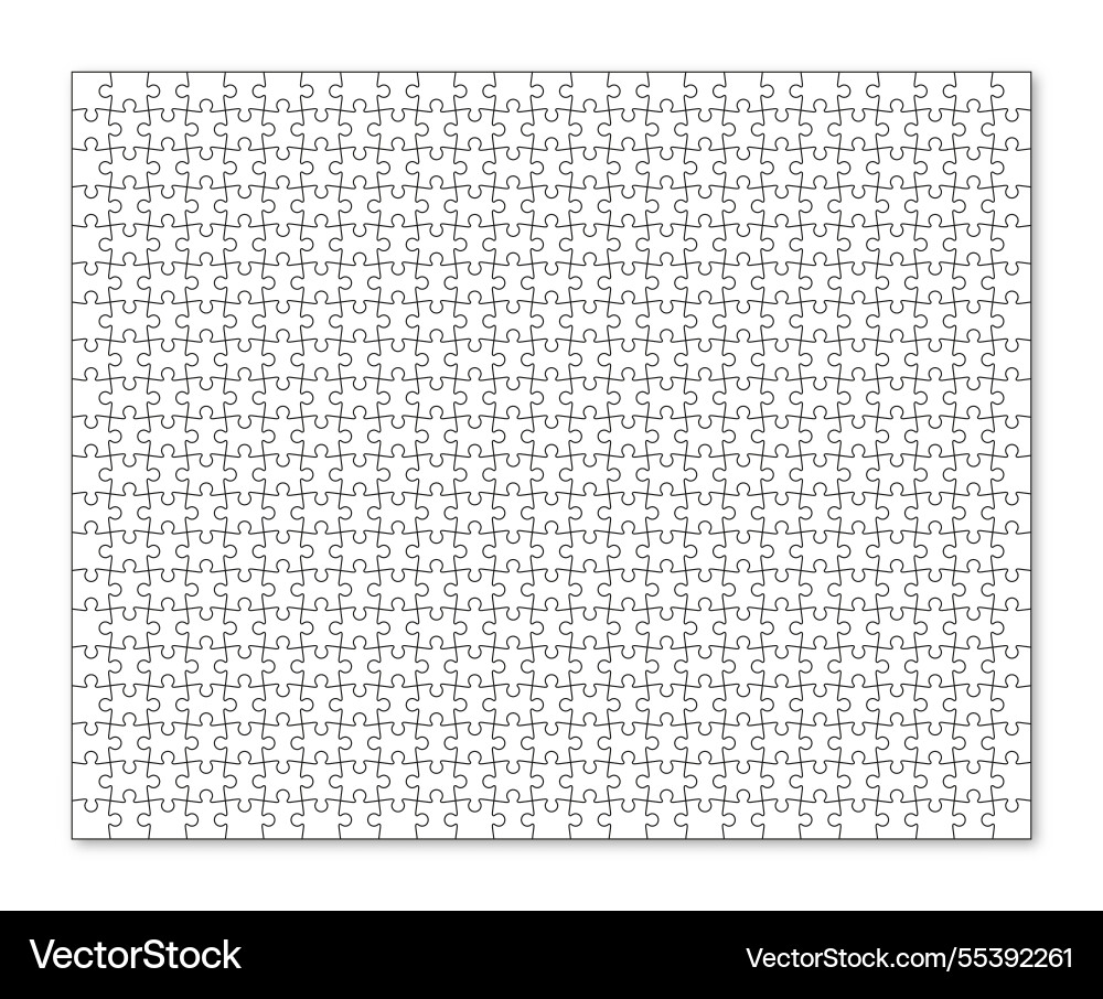 Puzzle grid from 500 pieces jigsaw scheme Vector Image