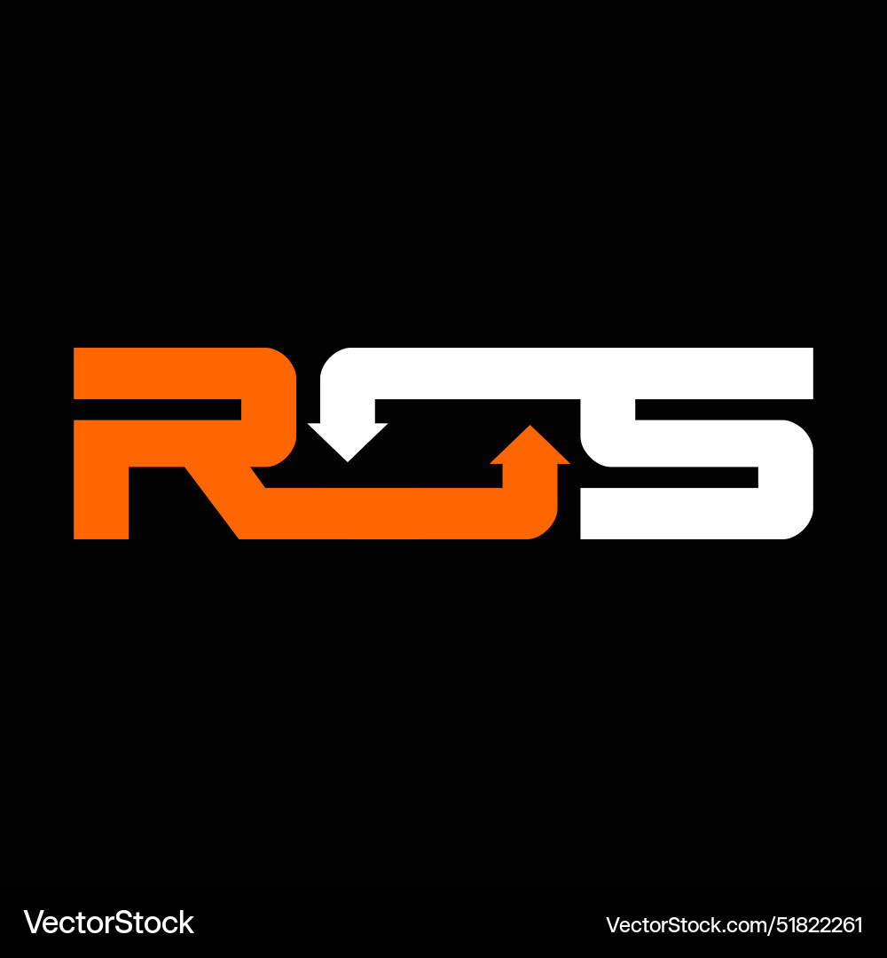 Ros letter logo design Royalty Free Vector Image
