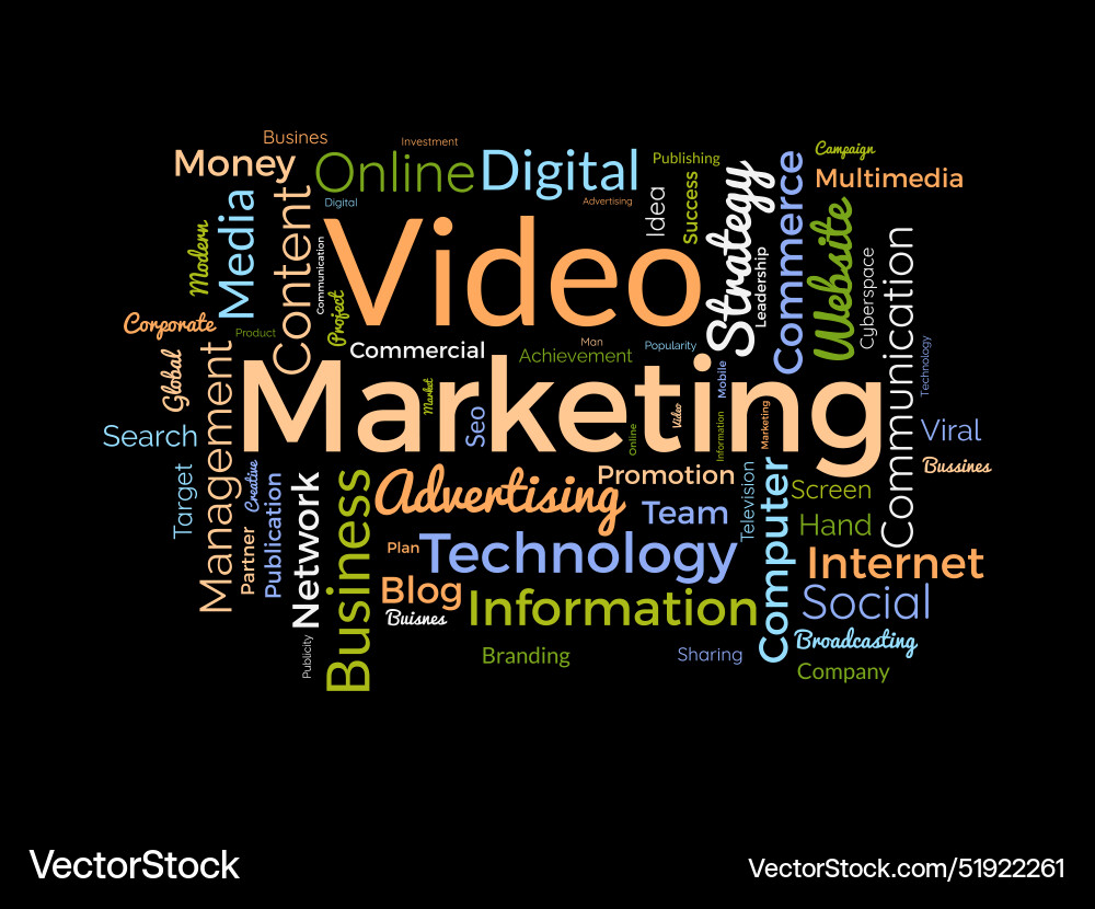 Video marketing wordcloud template business Vector Image