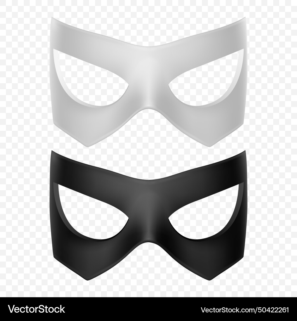 White and black super hero mask set face Vector Image