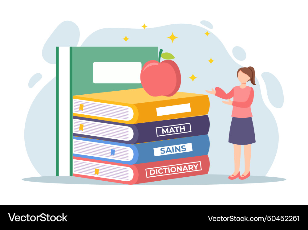 World book day flat design Royalty Free Vector Image
