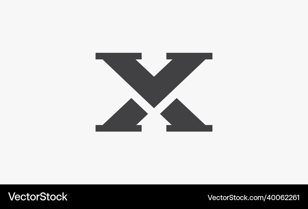 X or xv vx letter logo isolated on white Vector Image