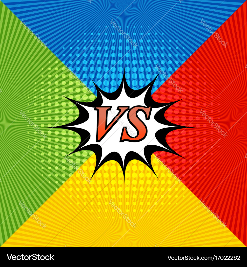 Comic bright confrontation background Royalty Free Vector
