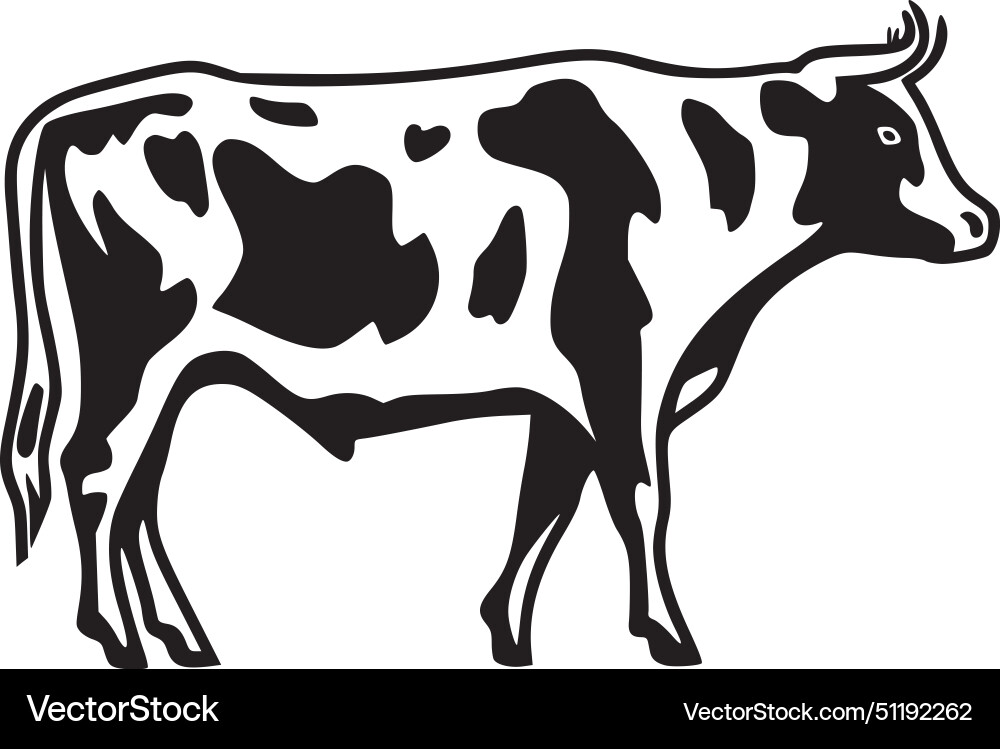 Cow - minimalist and flat logo Royalty Free Vector Image