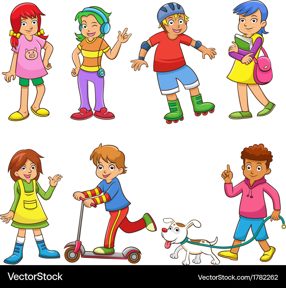Group of Smiling Children Royalty Free Vector Image