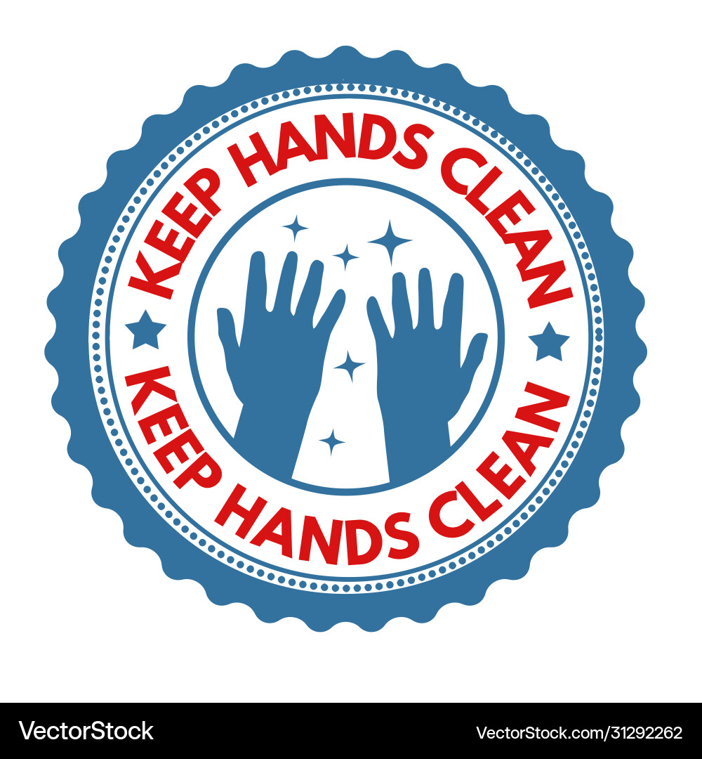 Hands Clean Stamp - Hygiene Sign Royalty Free Vector Image