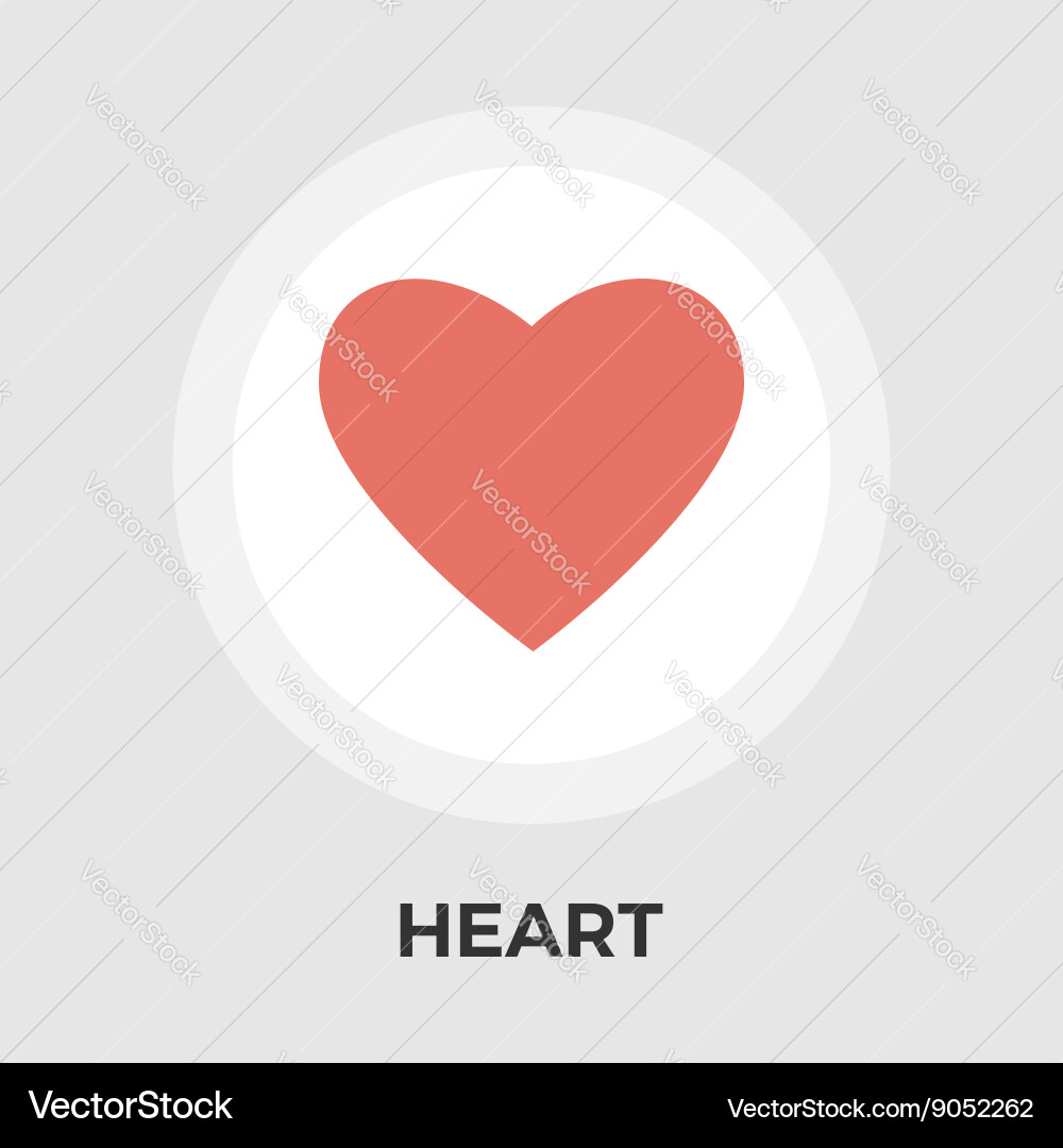 Heart Flat Icon - Red Royalty Free Vector Image