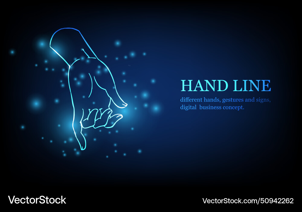 Human hand line different hands gestures Vector Image