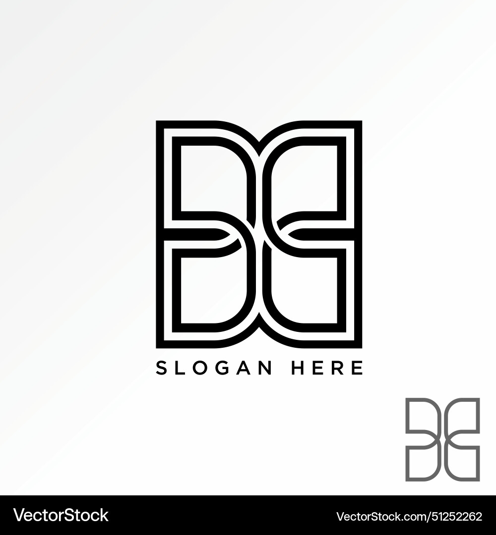 Letter b or bb font twin line motif pattern flip Vector Image