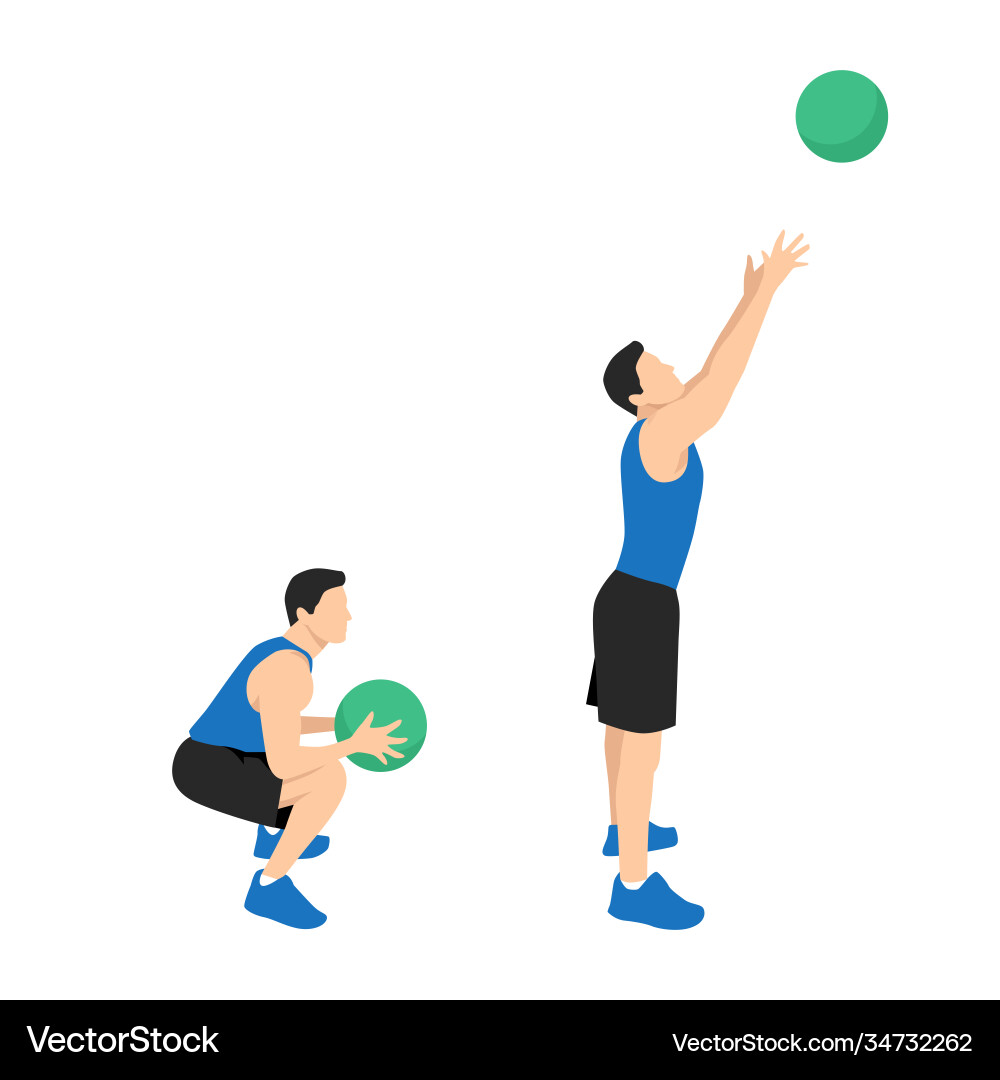 Medicine ball throw exercise Royalty Free Vector Image