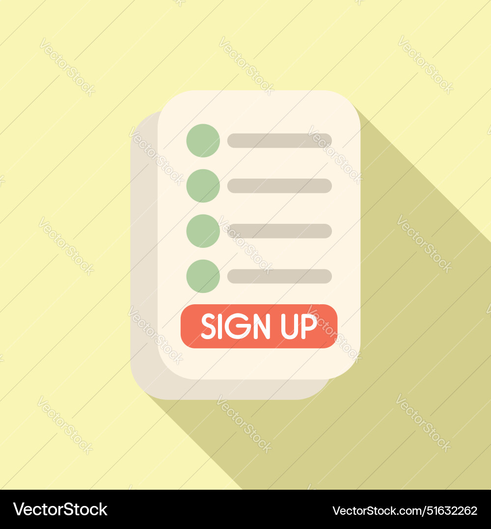 Online registration form with button saying sign Vector Image