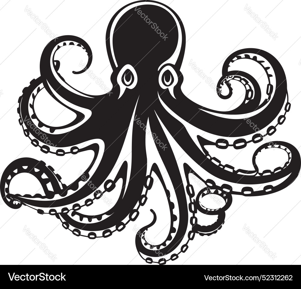Tentacle titan logo icon tidal tyrant octopus Vector Image