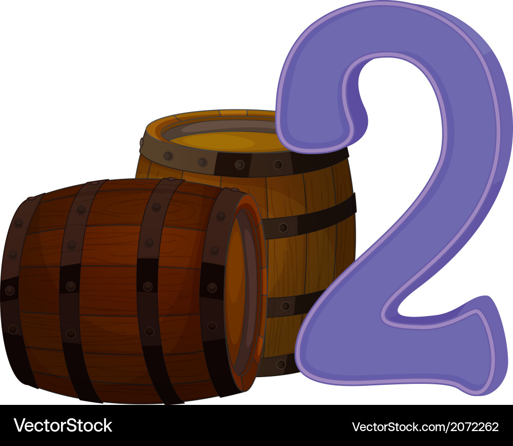 Two wooden barrels Royalty Free Vector Image - VectorStock