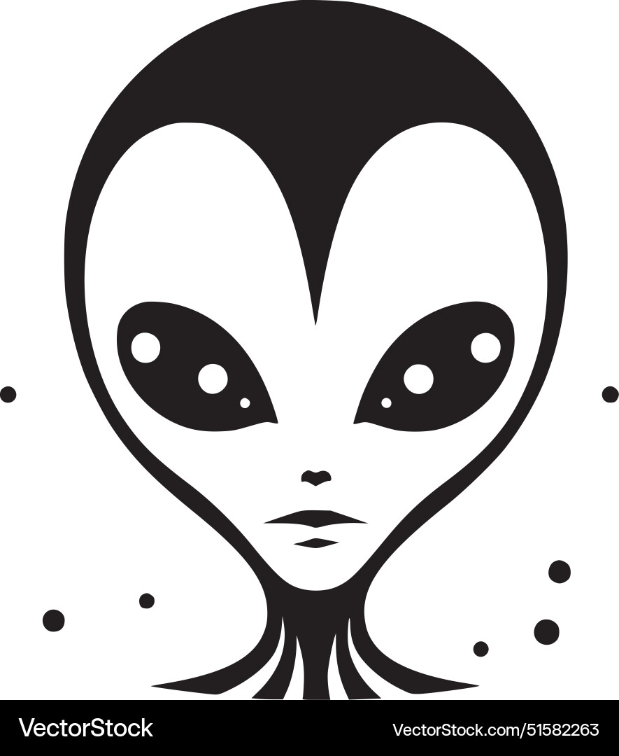 Alien - minimalist and simple silhouette Vector Image