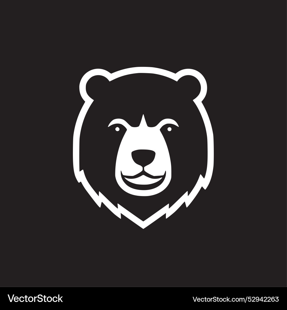 Bear - minimalist and flat logo Royalty Free Vector Image