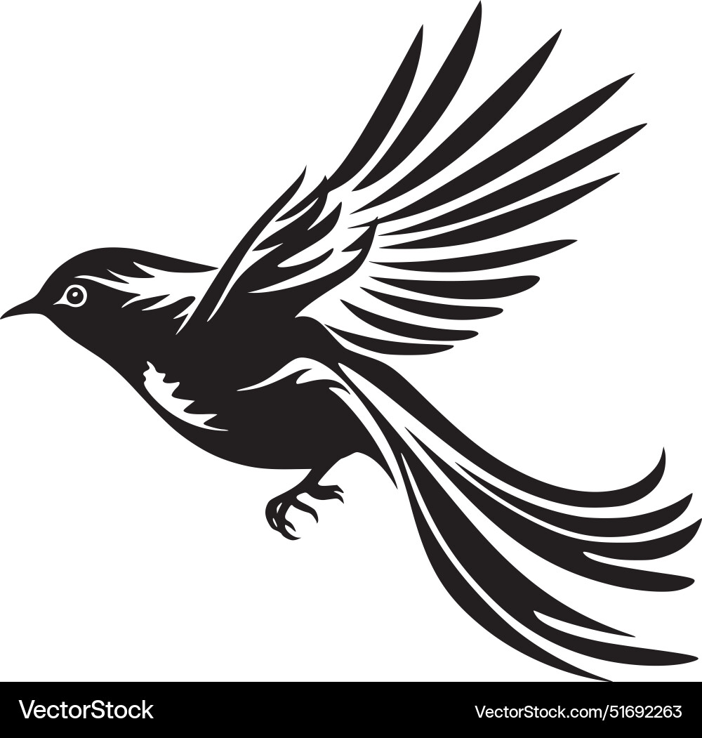 Bird - black and white Royalty Free Vector Image