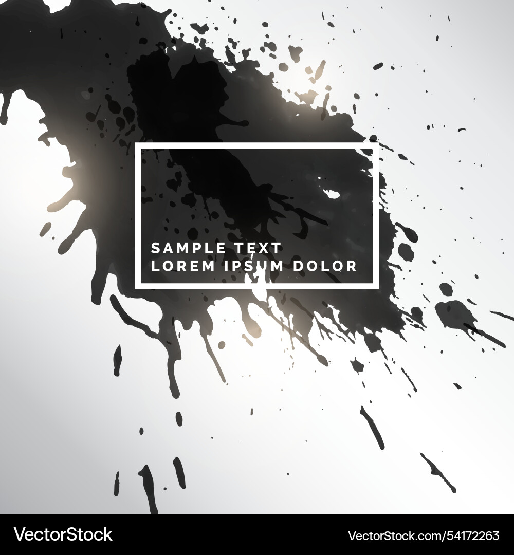 Black ink splatter grungy background Royalty Free Vector
