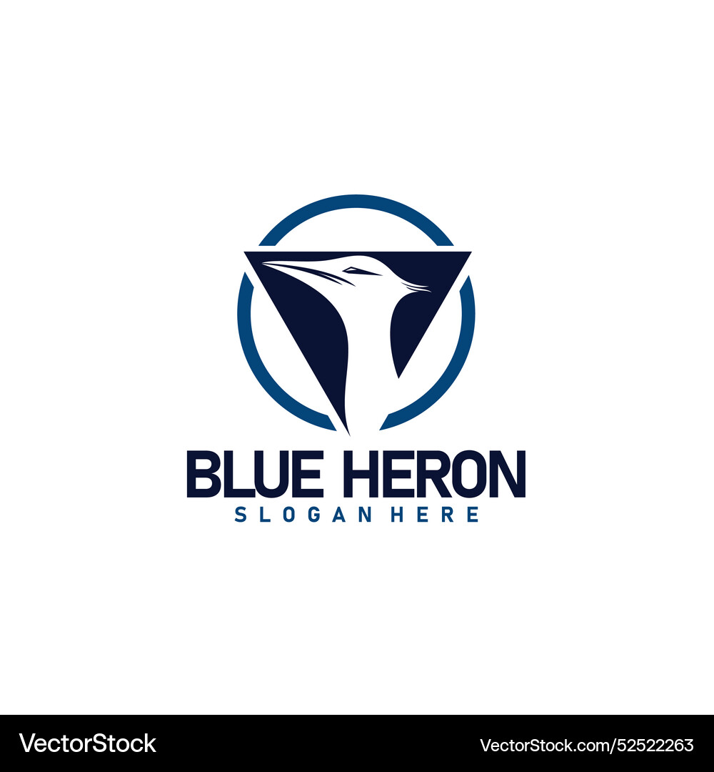 Blue heron head design logo concept Royalty Free Vector