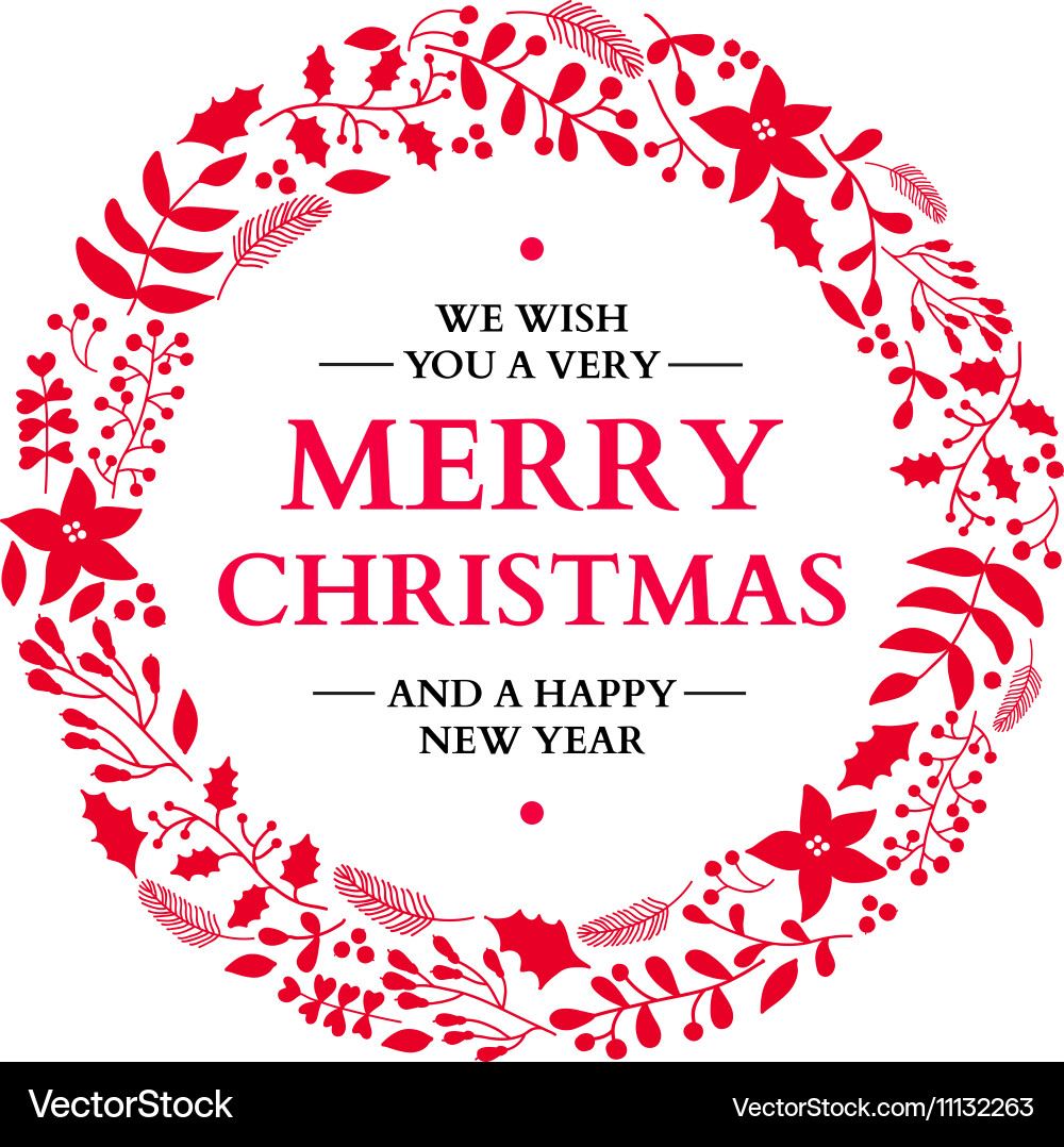 Christmas Wreath with Festive Elements Royalty Free Vector