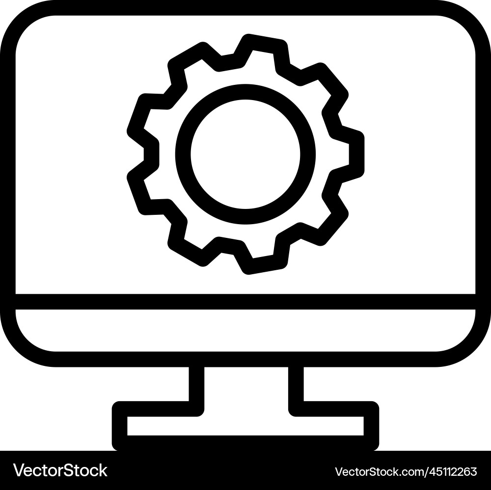 Computer configuration icon Royalty Free Vector Image