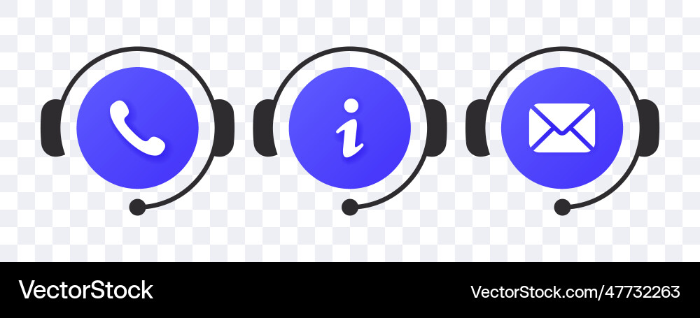 Contact or information icons support service Vector Image
