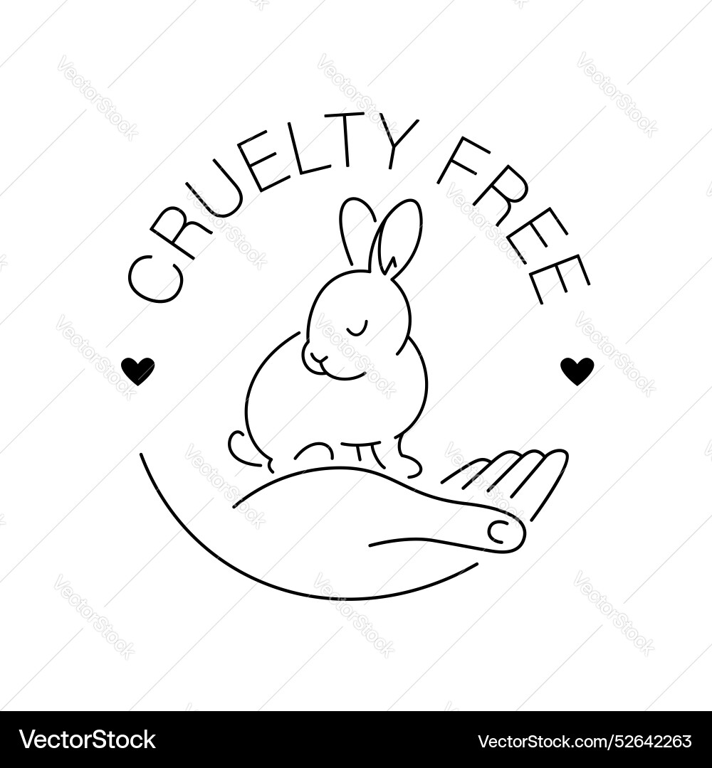 Cruelty-Free Rabbit Logo Royalty Free Vector Image