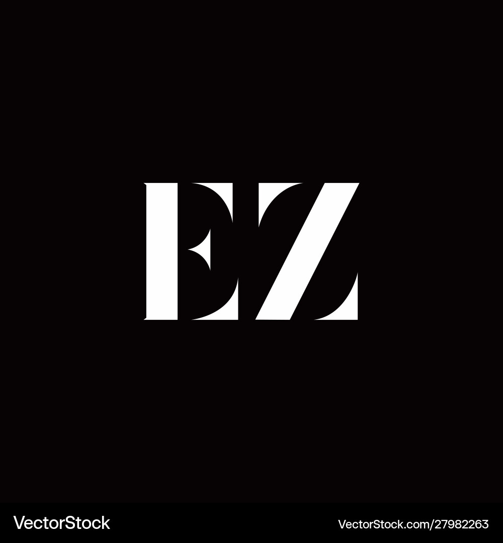 Ez logo letter initial designs template Royalty Free Vector