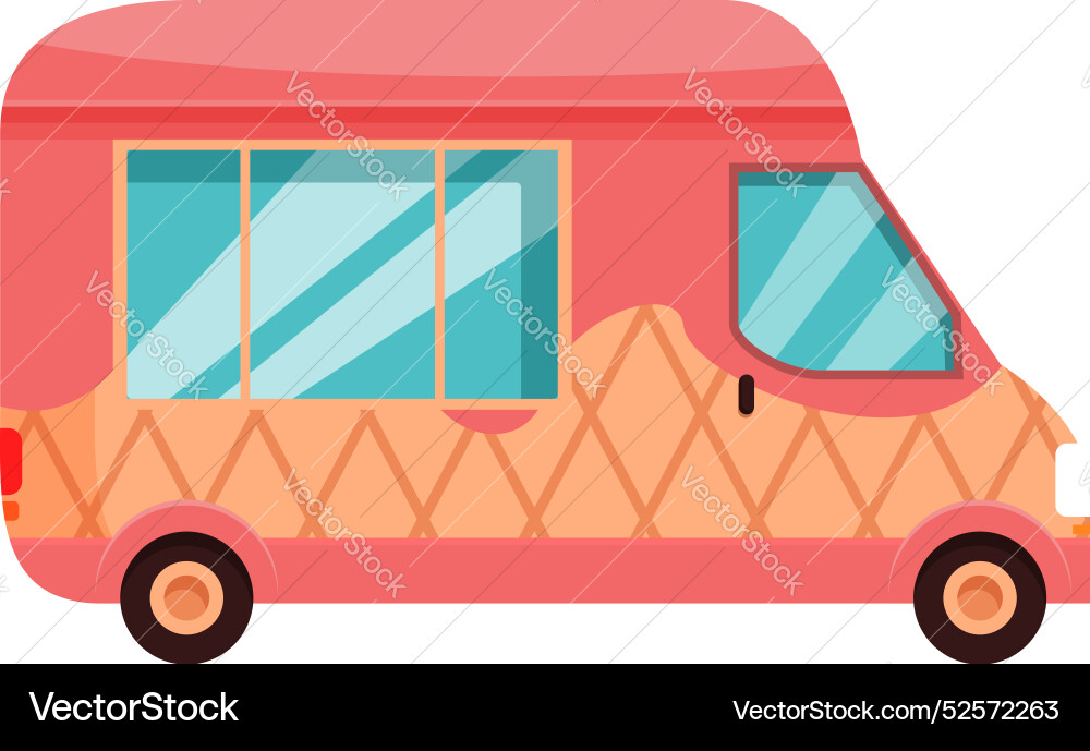Ice cream truck serving cold refreshments Vector Image