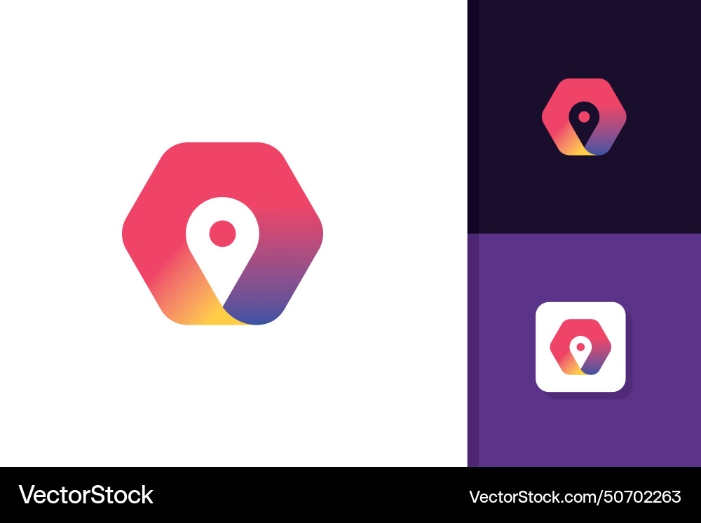 Pin location logo design template Royalty Free Vector Image