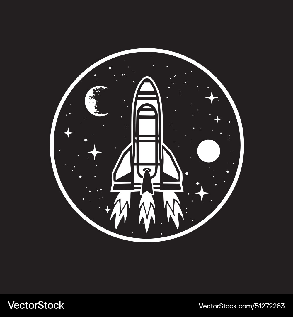 Space - minimalist and flat logo Royalty Free Vector Image