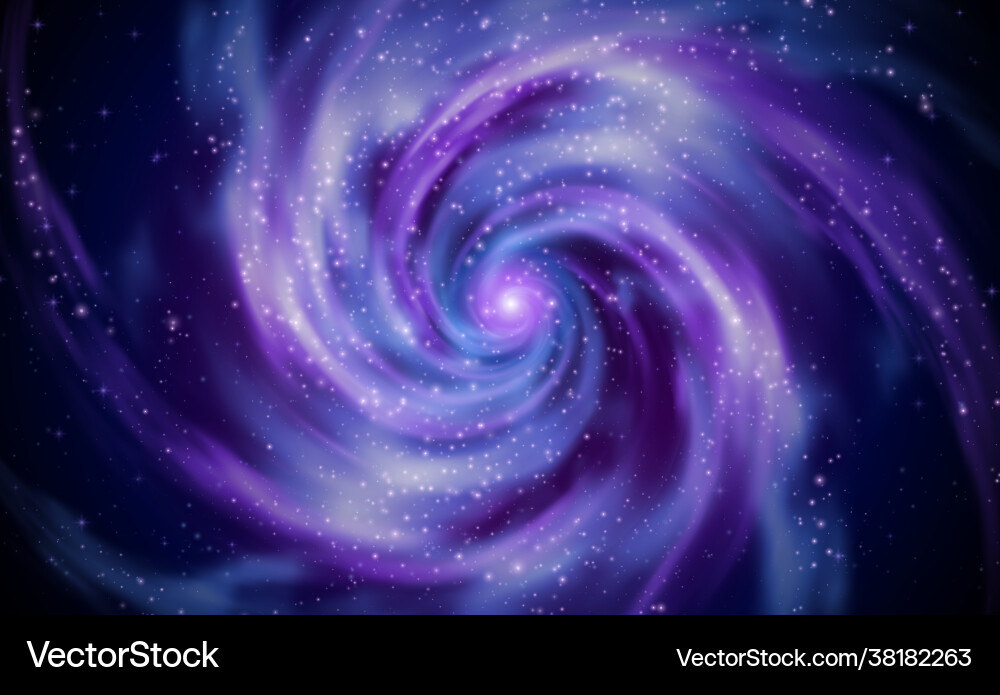 Galaxy Vortex Light, Black Background And Space Network With Galaxy