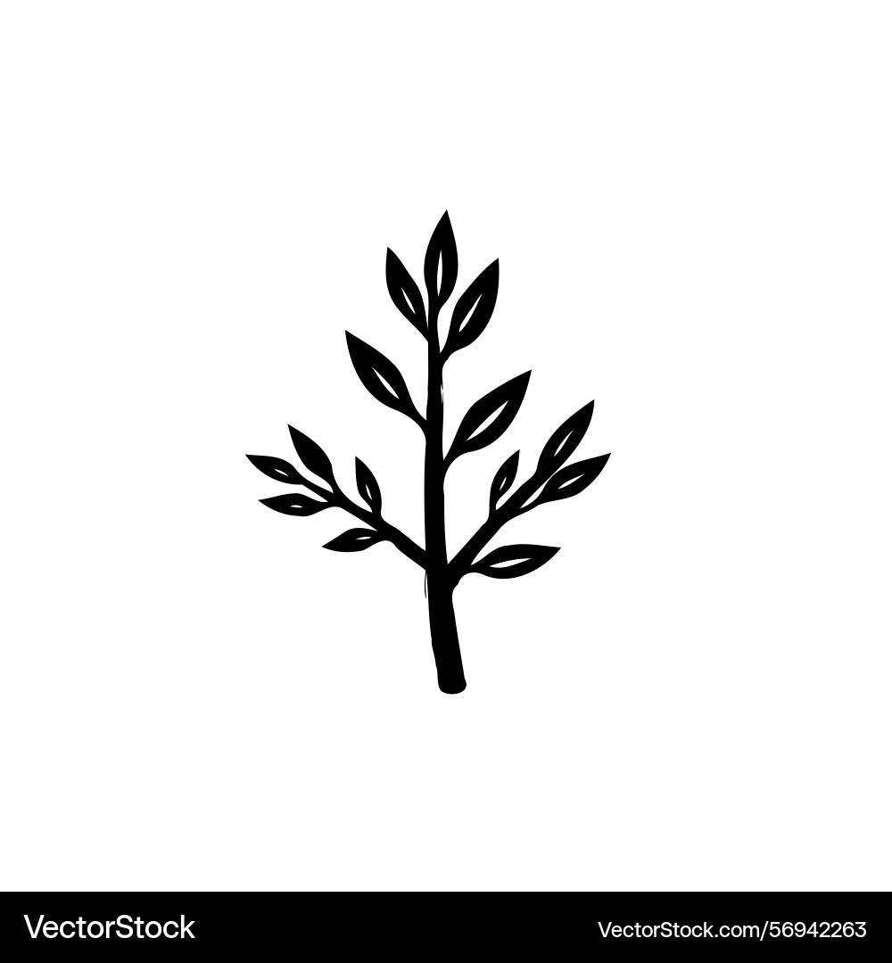 Stylized depiction of a young tree sapling Vector Image