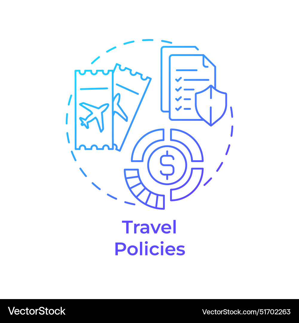 Travel policies blue gradient concept icon Vector Image
