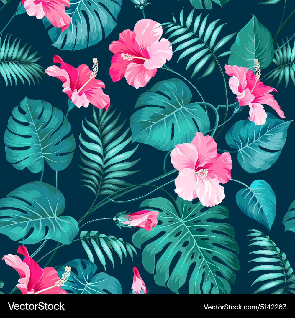 Tropical Leaf Pattern Royalty Free Vector Image