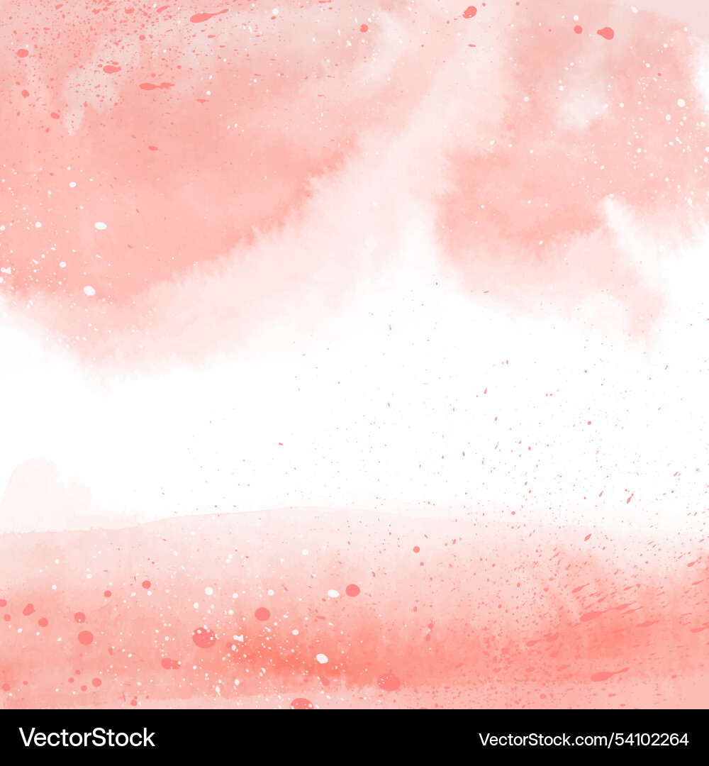Abstract salmon pink hand painted watercolour Vector Image