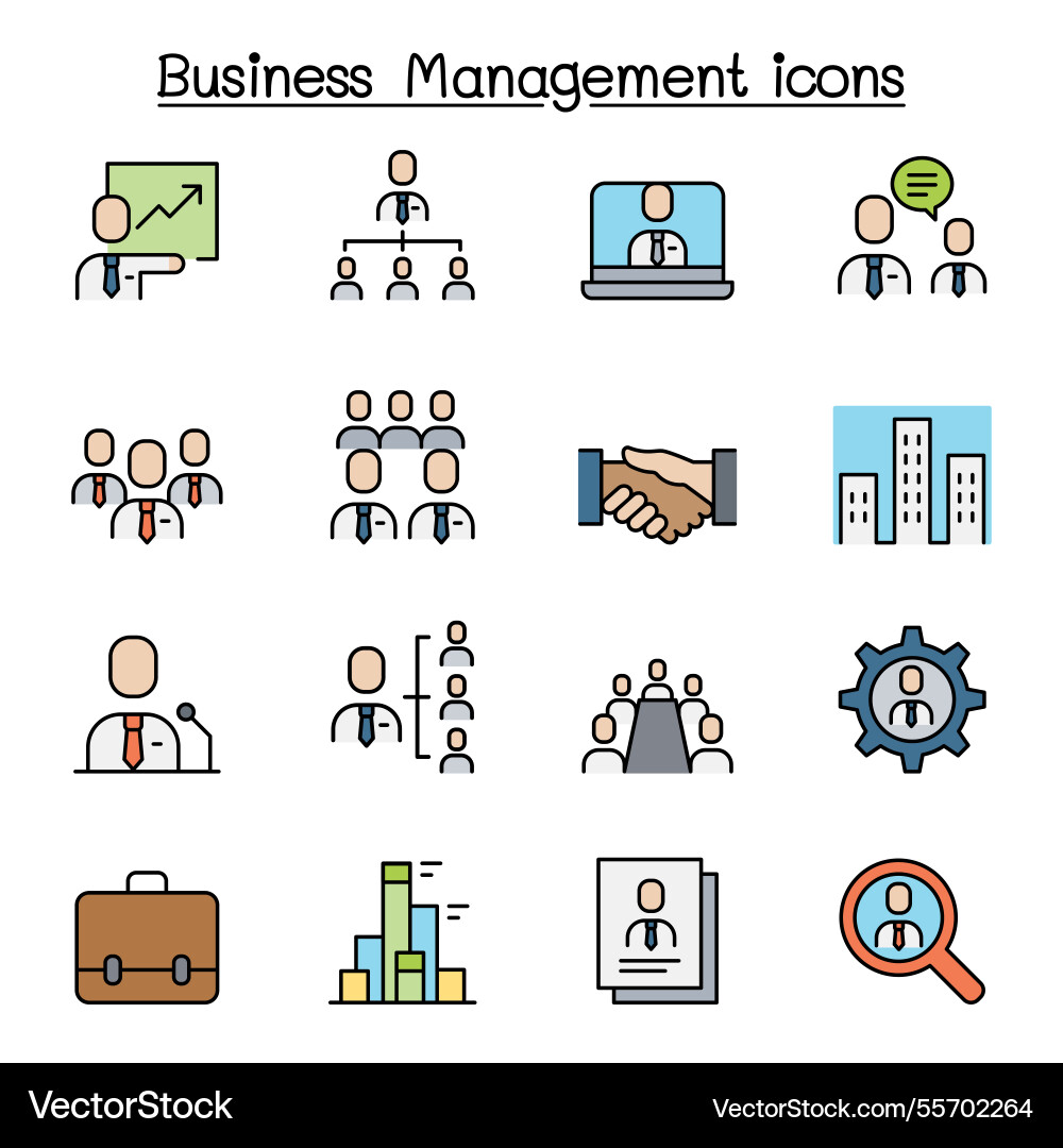 Business management administration icon Royalty Free Vector