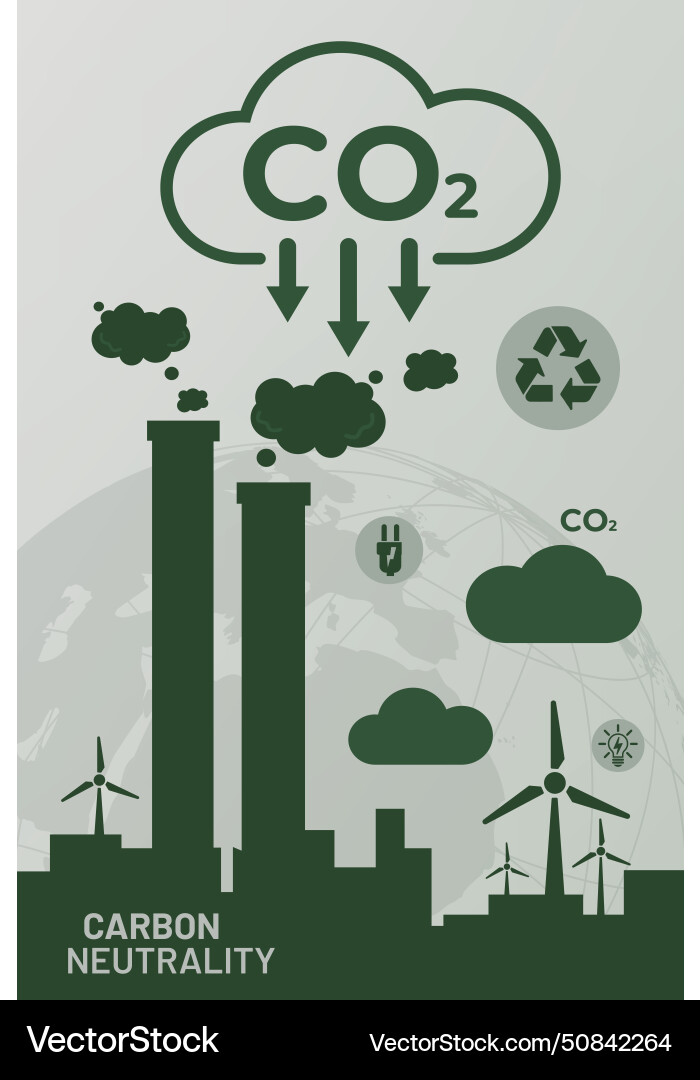 Carbon neutrality and net zero concept banner Vector Image